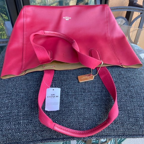 Coach | Bags | Coach Derby Tote In Red With Taupe Interior | Poshmark
